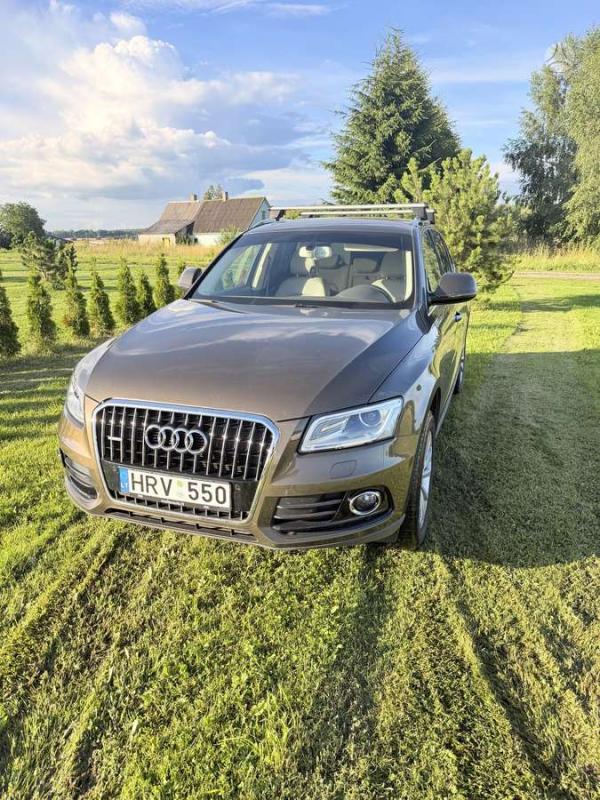 Brown Audi Q5 2015 in Elektrenai, with an engine capacity of 1.97 L and mileage of 28 thousand km for 27000 €, photo 1 on AUTOMOTO.COM.LV