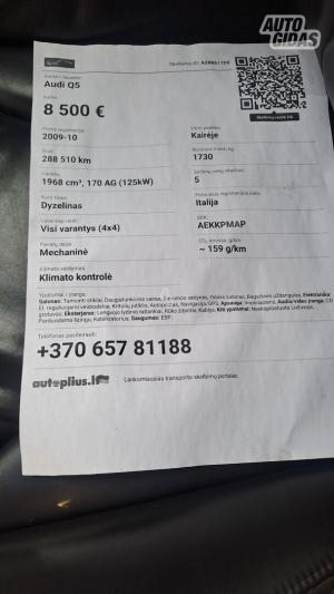 Ауди Ку 5 2009 в Вильнюс, объемом двигателя 2.00 л и пробегом 289 тыс. км за 7999 €, фото 12 на AUTOMOTO.COM.LV