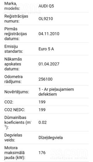 Audi Q5 2010 Rīga, ar dzinēja tilpumu 3.00 L un nobraukumu 0 tūkst. km par 9650 €, foto 21 vietnē AUTOMOTO.COM.LV