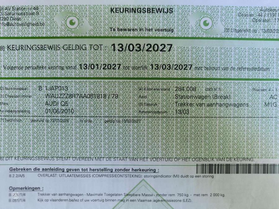 Audi Q5 2010 in Siauliai, with an engine capacity of 1.97 L and mileage of 286 thousand km for 9600 €, photo 36 on AUTOMOTO.COM.LV