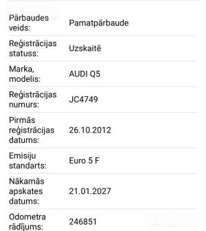 Ауди Ку 5 2012 в Рига, объемом двигателя 2.00 л и пробегом 250 тыс. км за 10400 €, фото 25 на AUTOMOTO.COM.LV