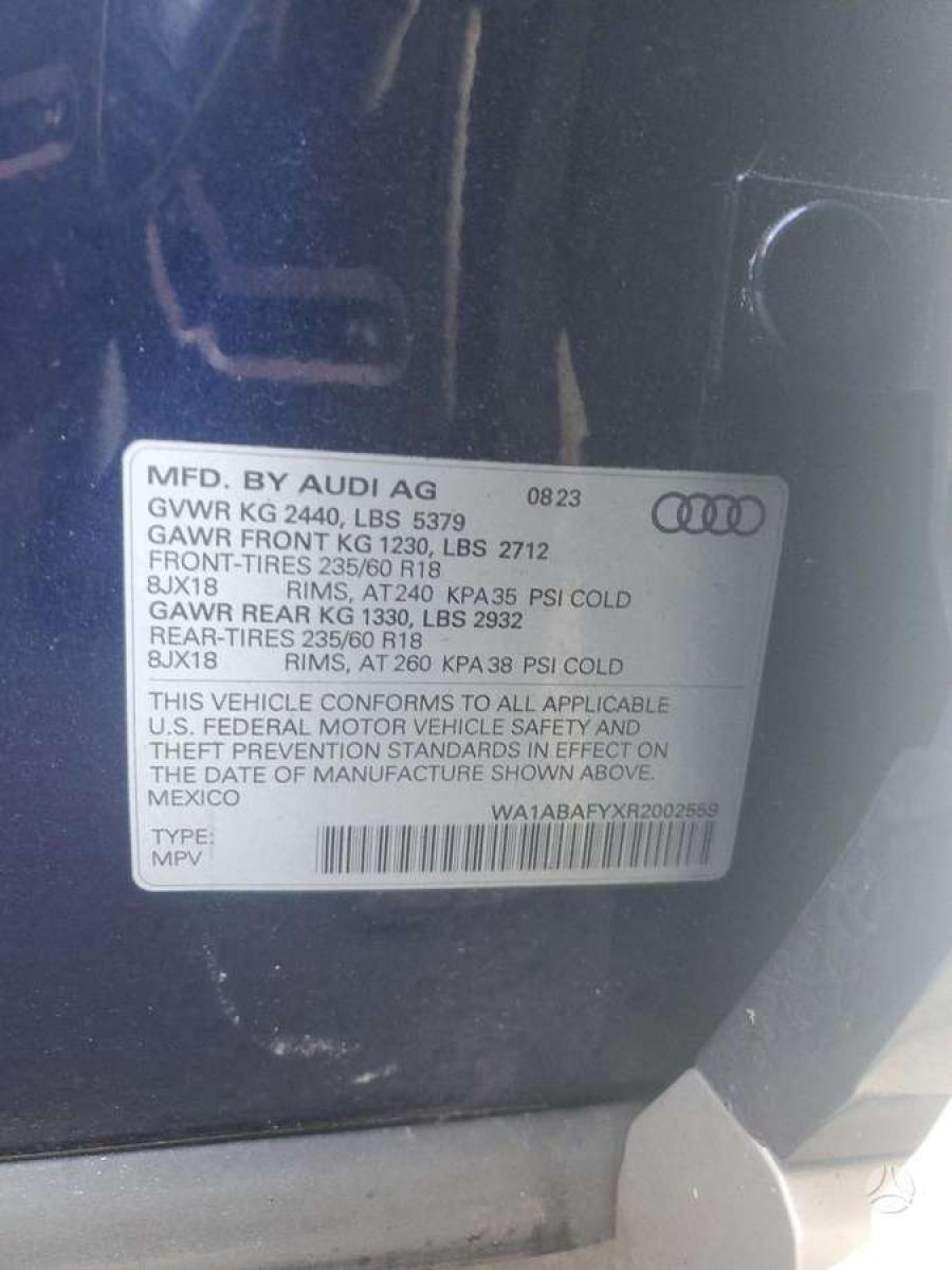 Audi Q5 2024 in Vilnius, with an engine capacity of 1.98 L and mileage of 34 thousand km for 12400 €, photo 17 on AUTOMOTO.COM.LV