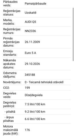 Grey Audi Q5 2009 in Riga, with an engine capacity of 3.00 L and mileage of 356 thousand km for 8600 €, photo 30 on AUTOMOTO.COM.LV