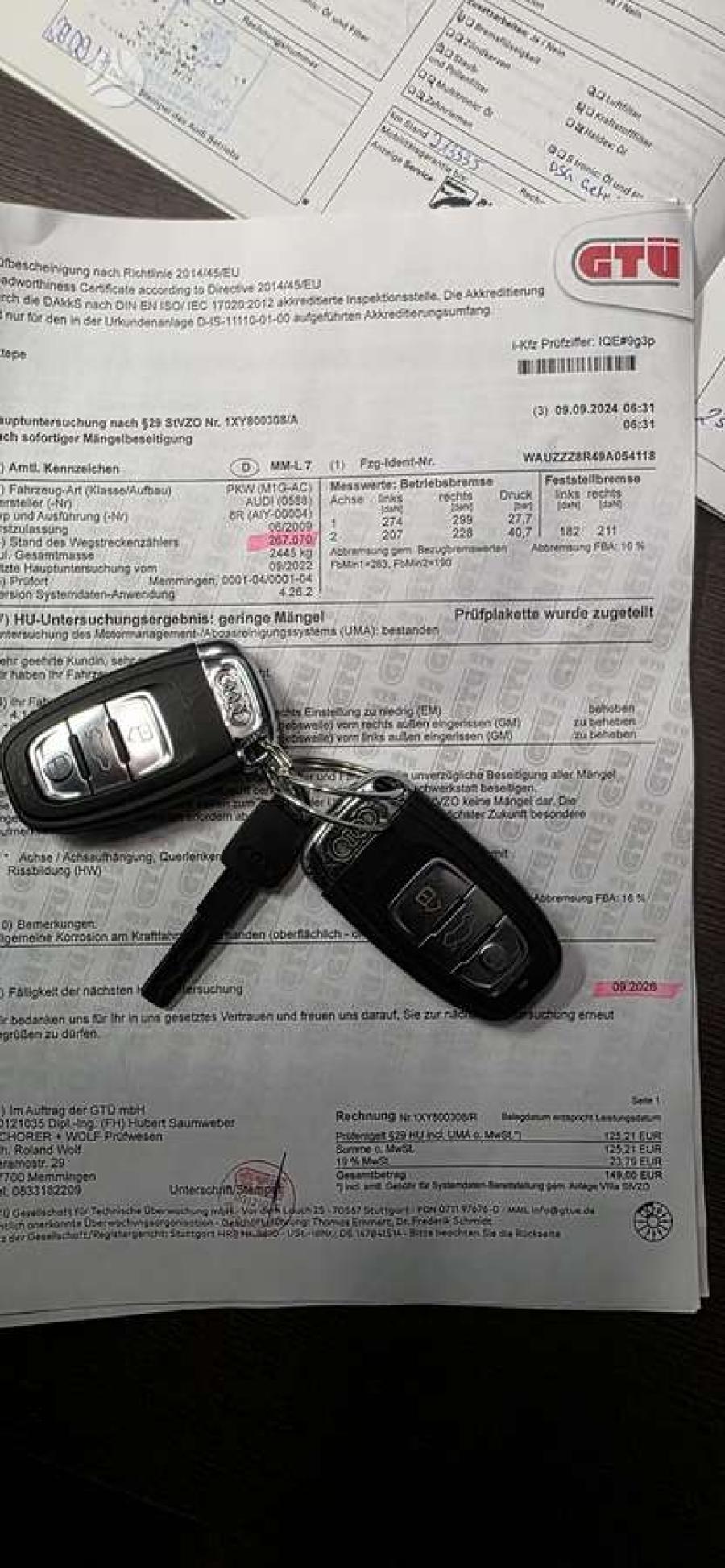 Grey Audi Q5 2009 in Siauliai, with an engine capacity of 2.97 L and mileage of 280 thousand km for 7650 €, photo 40 on AUTOMOTO.COM.LV
