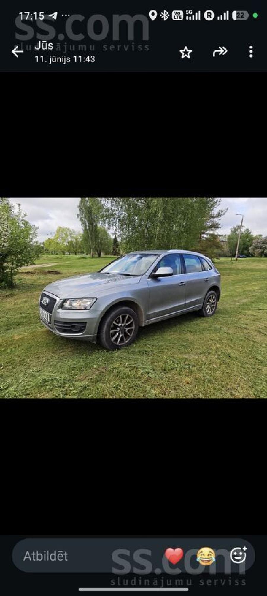 Grey Audi Q5 2009 in Jelgava, with an engine capacity of 2.00 L and mileage of 205 thousand km for 2850 €, photo 3 on AUTOMOTO.COM.LV