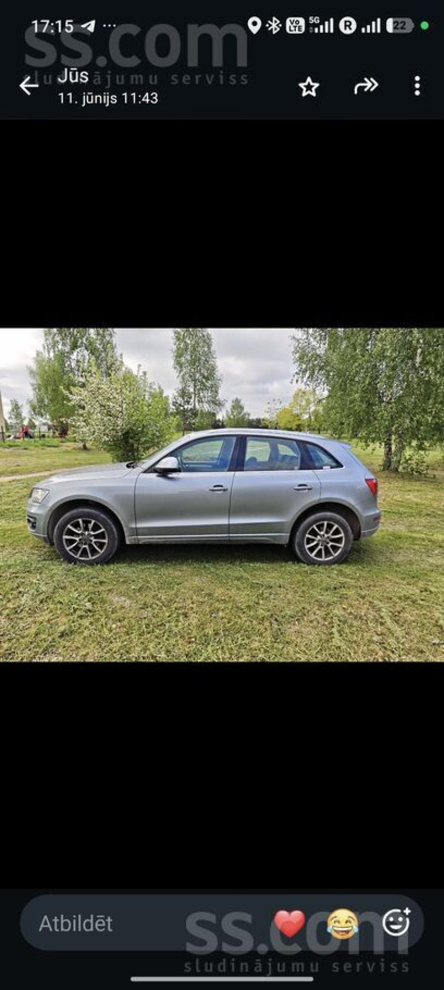Grey Audi Q5 2009 in Jelgava, with an engine capacity of 2.00 L and mileage of 205 thousand km for 2850 €, photo 4 on AUTOMOTO.COM.LV