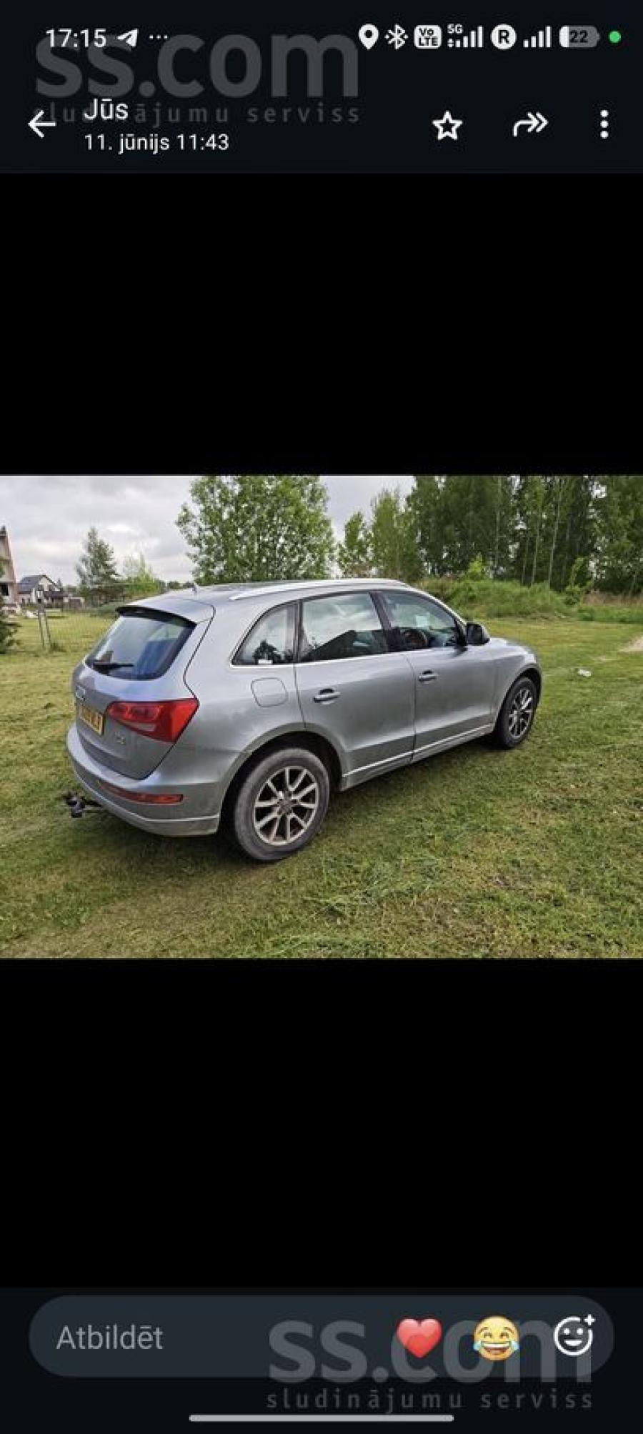 Grey Audi Q5 2009 in Jelgava, with an engine capacity of 2.00 L and mileage of 205 thousand km for 2850 €, photo 7 on AUTOMOTO.COM.LV