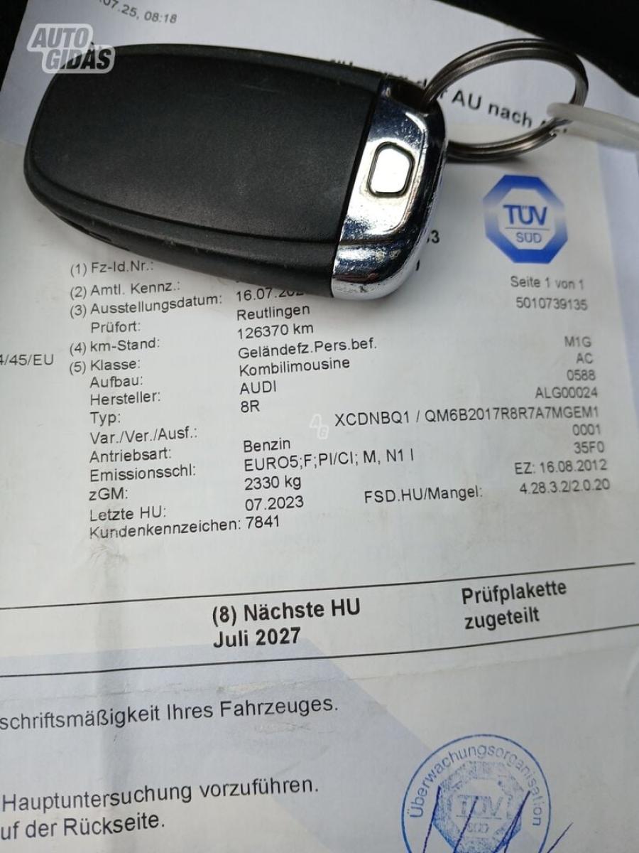 Pelēks Audi Q5 2012 Utena, ar dzinēja tilpumu 2.00 L un nobraukumu 128 tūkst. km par 9700 €, foto 16 vietnē AUTOMOTO.COM.LV