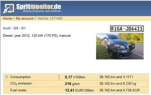 Grey Audi Q5 2012 in Riga, with an engine capacity of 2.00 L and mileage of 234 thousand km for 11500 €, photo 26 on AUTOMOTO.COM.LV