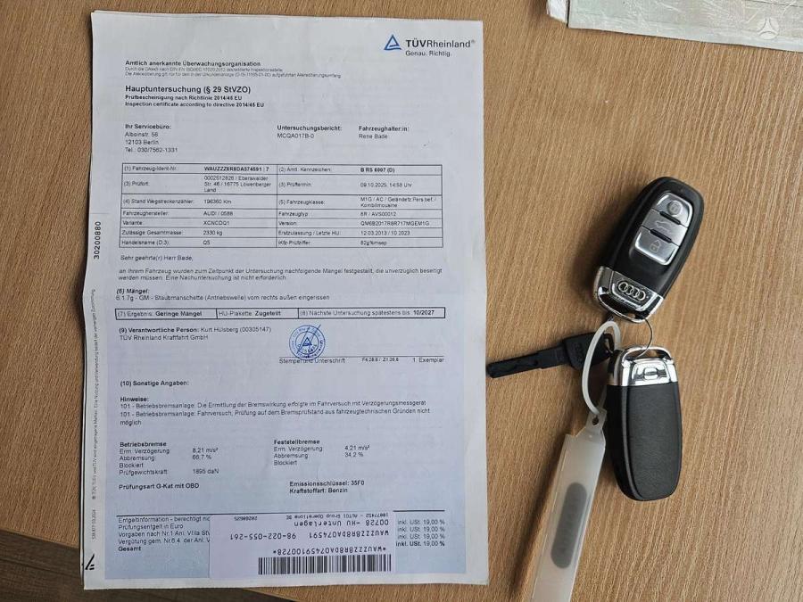 Pelēks Audi Q5 2013 Viļņa, ar dzinēja tilpumu 1.98 L un nobraukumu 201 tūkst. km par 9900 €, foto 21 vietnē AUTOMOTO.COM.LV