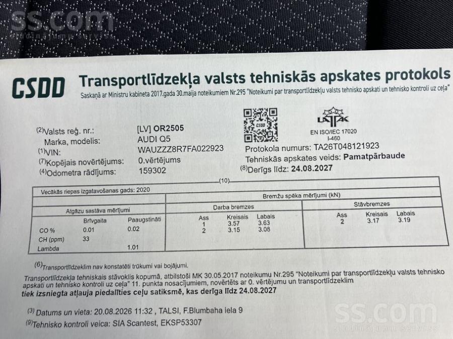 Серый Ауди Ку 5 2014 в Талси, объемом двигателя 2.00 л и пробегом 159 тыс. км за 12500 €, фото 23 на AUTOMOTO.COM.LV