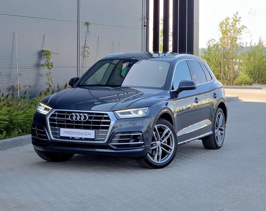 Grey Audi Q5 2017 in Vilnius, with an engine capacity of 2.00 L and mileage of 211 thousand km for 22350 €, photo 9 on AUTOMOTO.COM.LV