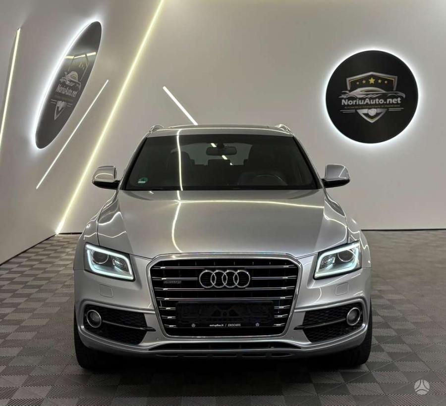 Grey Audi Q5 2017 in Marijampole, with an engine capacity of 2.97 L and mileage of 229 thousand km for 13999 €, photo 16 on AUTOMOTO.COM.LV