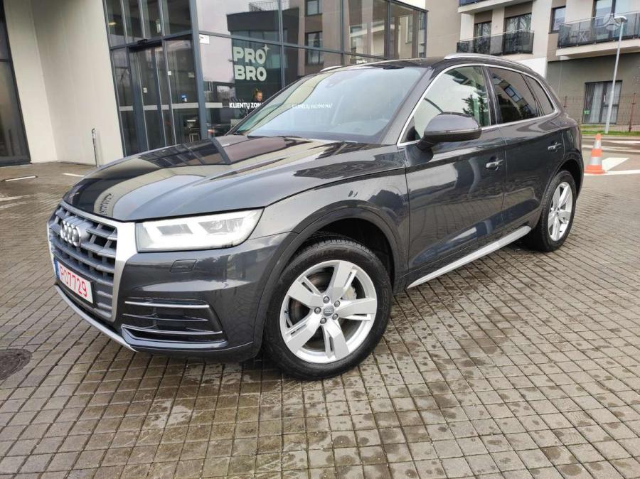 Grey Audi Q5 2018 in Vilnius, with an engine capacity of 1.98 L and mileage of 101 thousand km for 23200 €, photo 1 on AUTOMOTO.COM.LV