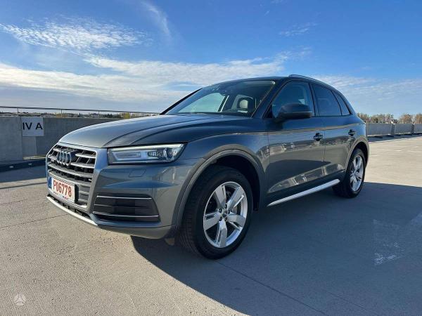 Grey Audi Q5 2018 in Vilnius, with an engine capacity of 1.98 L and mileage of 155 thousand km for 19990 €, photo 1 on AUTOMOTO.COM.LV