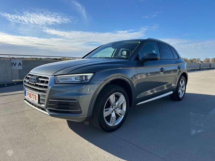Grey Audi Q5 2018 in Vilnius, with an engine capacity of 1.98 L and mileage of 155 thousand km for 19990 €, photo 1 on AUTOMOTO.COM.LV