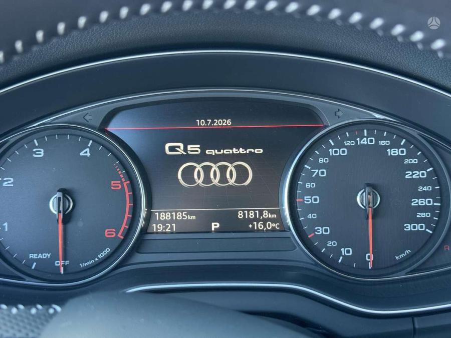 Pelēks Audi Q5 2018 Šalčininkai, ar dzinēja tilpumu 2.00 L un nobraukumu 188 tūkst. km par 12950 €, foto 23 vietnē AUTOMOTO.COM.LV