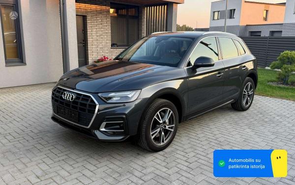 Grey Audi Q5 2021 in Vilnius, with an engine capacity of 1.98 L and mileage of 94 thousand km for 29990 €, photo 1 on AUTOMOTO.COM.LV
