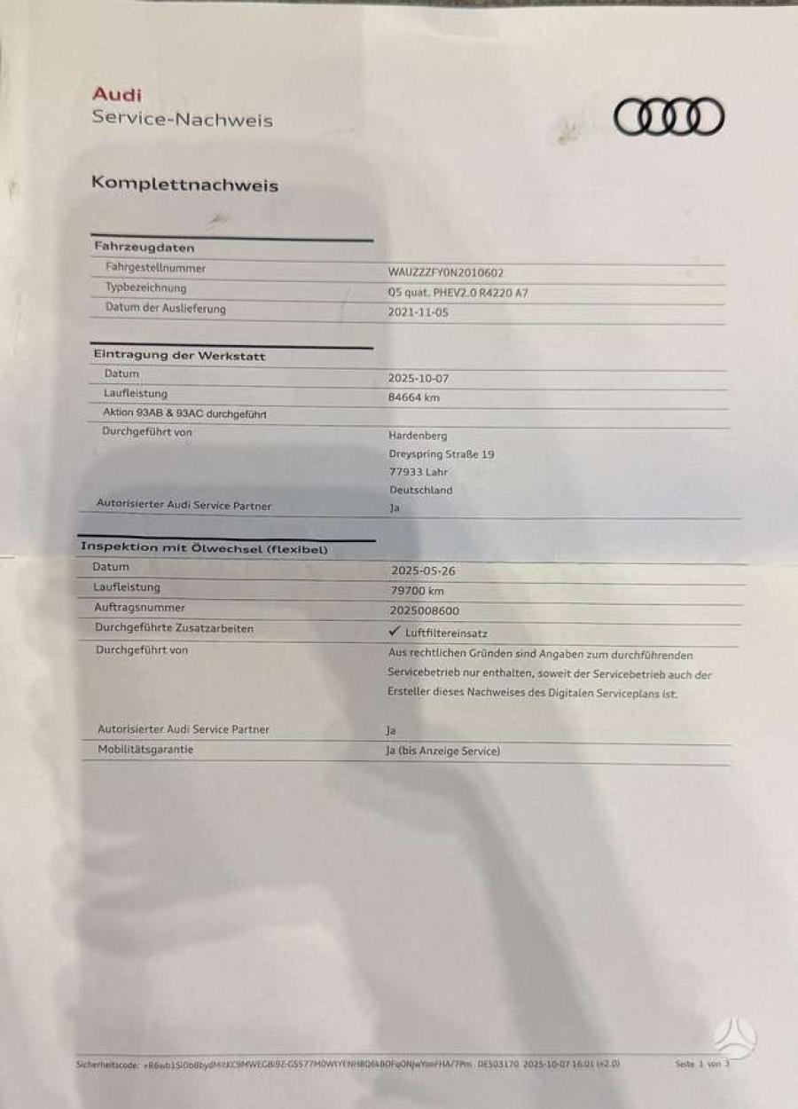 Pelēks Audi Q5 2021 Viļņa, ar dzinēja tilpumu 1.98 L un nobraukumu 94 tūkst. km par 29990 €, foto 38 vietnē AUTOMOTO.COM.LV