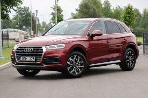 Sarkans Audi Q5 2018 Jelgava, ar dzinēja tilpumu 2.00 L un nobraukumu 96 tūkst. km par 26500 €, foto  vietnē AUTOMOTO.COM.LV