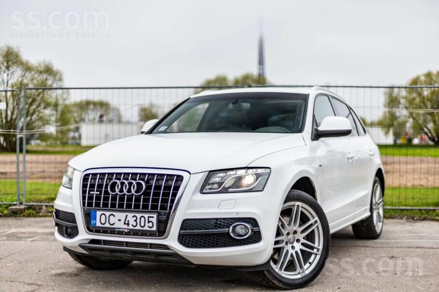 White Audi Q5 2009 in Riga, with an engine capacity of 3.00 L and mileage of 345 thousand km for 10990 €, photo 1 on AUTOMOTO.COM.LV