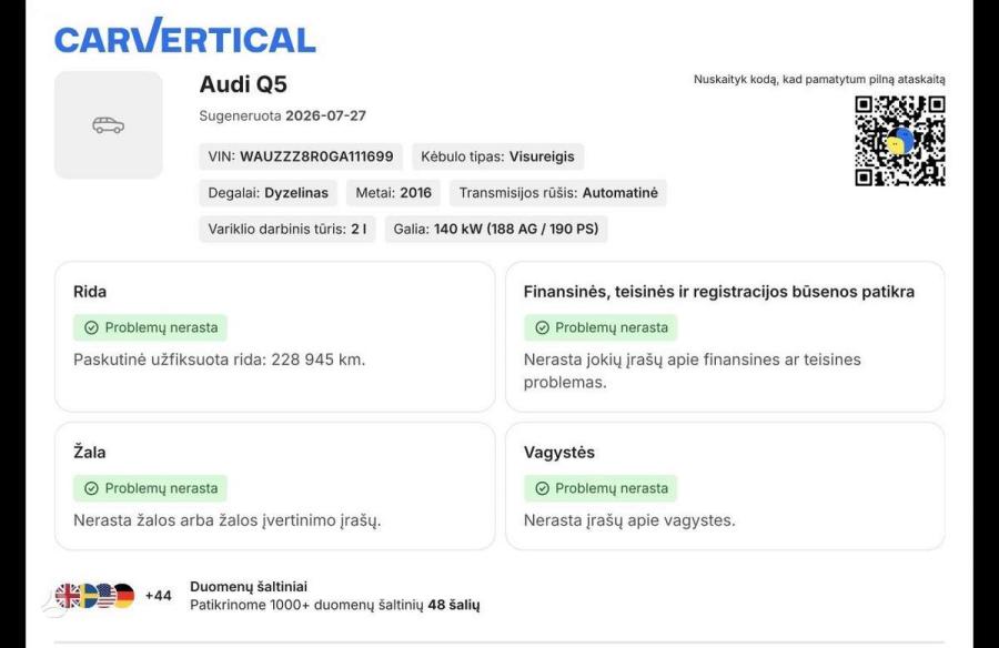 White Audi Q5 2016 in Jonava, with an engine capacity of 1.97 L and mileage of 231 thousand km for 13650 €, photo 26 on AUTOMOTO.COM.LV