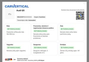 White Audi Q5 2018 in Jonava, with an engine capacity of 1.97 L and mileage of 197 thousand km for 19950 €, photo 19 on AUTOMOTO.COM.LV