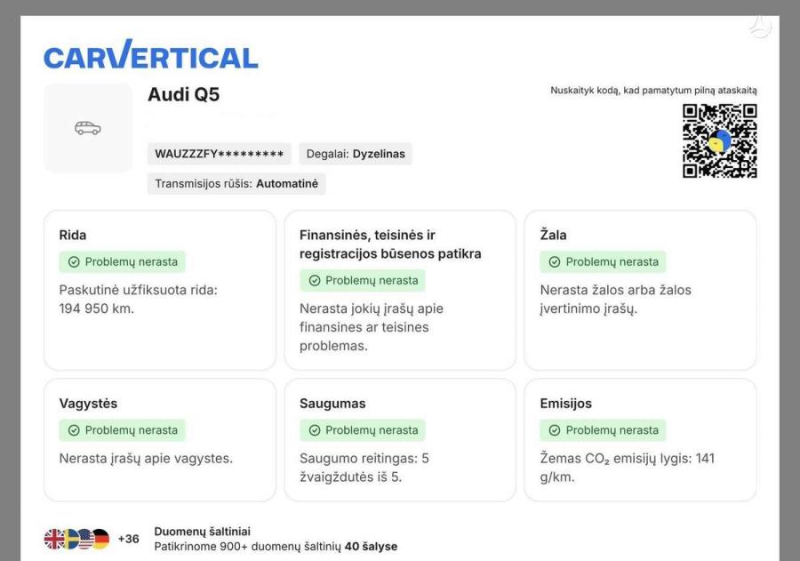 White Audi Q5 2018 in Jonava, with an engine capacity of 1.97 L and mileage of 197 thousand km for 19950 €, photo 19 on AUTOMOTO.COM.LV