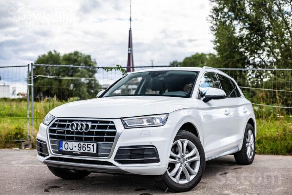 White Audi Q5 2018 in Riga, with an engine capacity of 2.00 L and mileage of 268 thousand km for 20990 €, photo 1 on AUTOMOTO.COM.LV