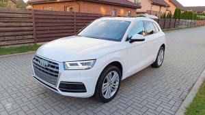 White Audi Q5 2018 in Klaipeda, with an engine capacity of 2.00 L and mileage of 52 thousand km for 20800 €, photo  on AUTOMOTO.COM.LV