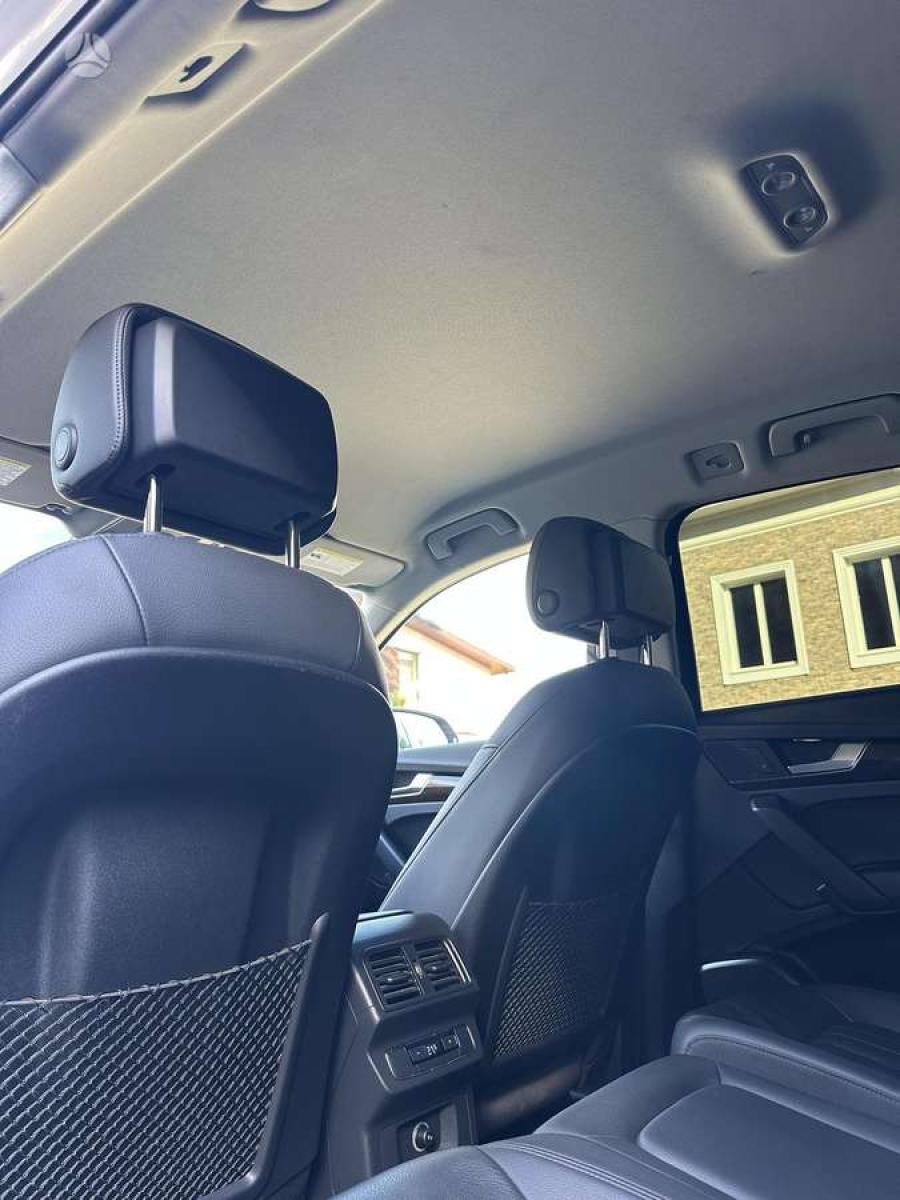 White Audi Q5 2020 in Vilnius, with an engine capacity of 1.98 L and mileage of 77 thousand km for 20999 €, photo 19 on AUTOMOTO.COM.LV