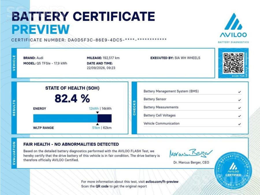 Белый Ауди Ку 5 2021 в Рига, объемом двигателя 2.00 л и пробегом 192 тыс. км за 23890 €, фото 5 на AUTOMOTO.COM.LV