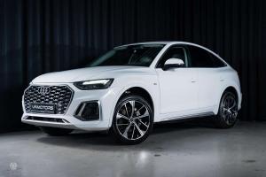 White Audi Q5 2022 in Vilnius, with an engine capacity of 1.98 L and mileage of 22 thousand km for 32999 €, photo  on AUTOMOTO.COM.LV