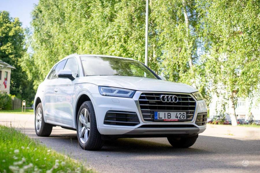 White Audi Q5 2018 in Vilnius, with an engine capacity of 1.98 L and mileage of 129 thousand km for 20000 €, photo 3 on AUTOMOTO.COM.LV