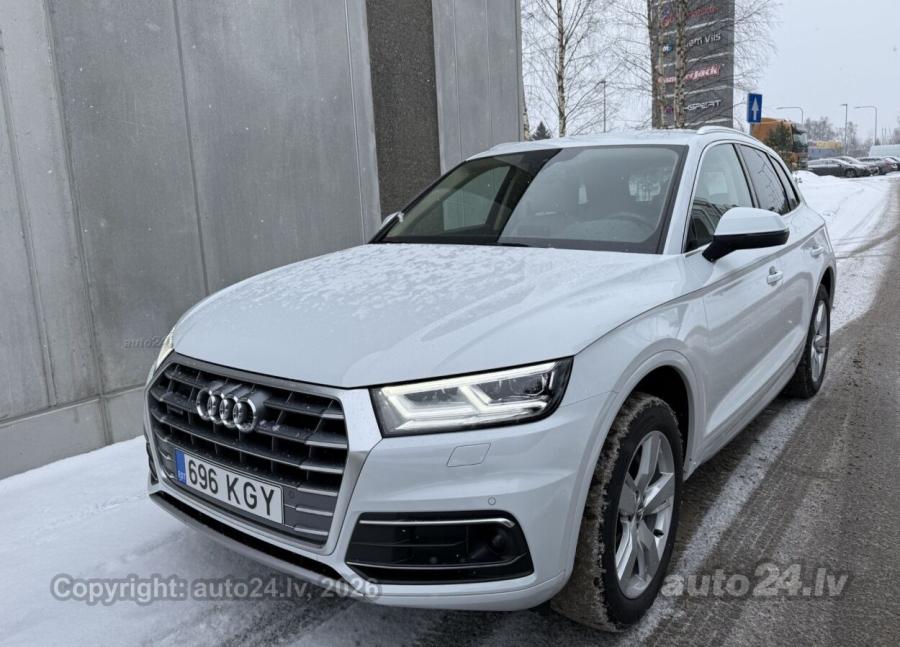 White Audi Q5 2020 in Tallinn, with an engine capacity of 2.00 L and mileage of 31 thousand km for 32990 €, photo 1 on AUTOMOTO.COM.LV