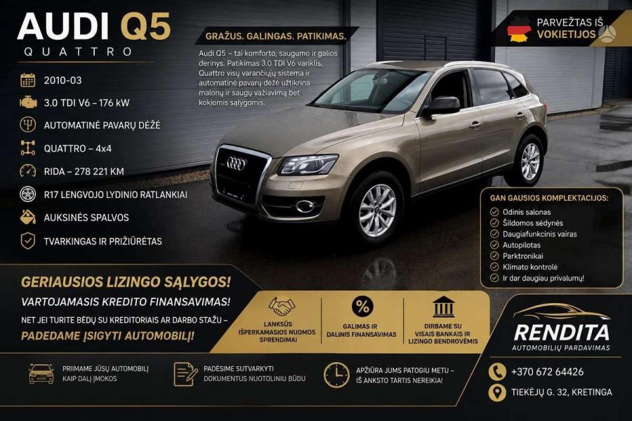 Dzeltens Audi Q5 2010 Kretinga, ar dzinēja tilpumu 2.97 L un nobraukumu 278 tūkst. km par 9499 €, foto 35 vietnē AUTOMOTO.COM.LV