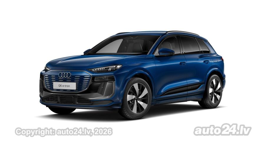 Blue Audi Q6 e-tron 2024 in Tallinn, with an engine capacity of 0.00 L and mileage of 5 thousand km for 64900 €, photo 1 on AUTOMOTO.COM.LV