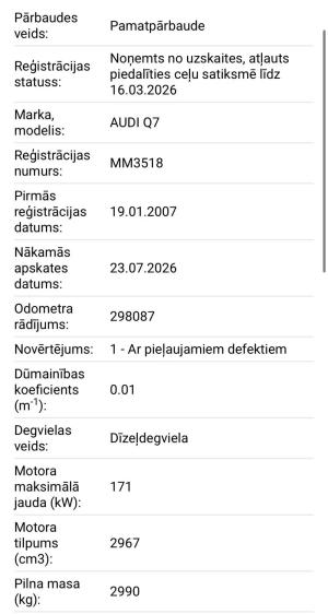 Черный Ауди Ку 7 2007 в Рига, объемом двигателя 3.00 л и пробегом 299 тыс. км за 6990 €, фото 31 на AUTOMOTO.COM.LV
