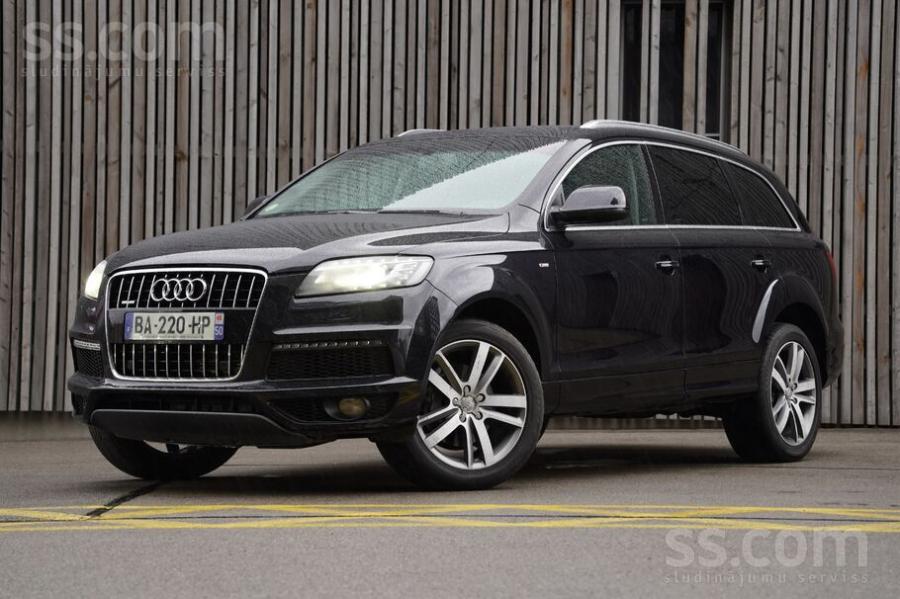 Black Audi Q7 2010 in Riga, with an engine capacity of 3.00 L and mileage of 247 thousand km for 10990 €, photo 1 on AUTOMOTO.COM.LV