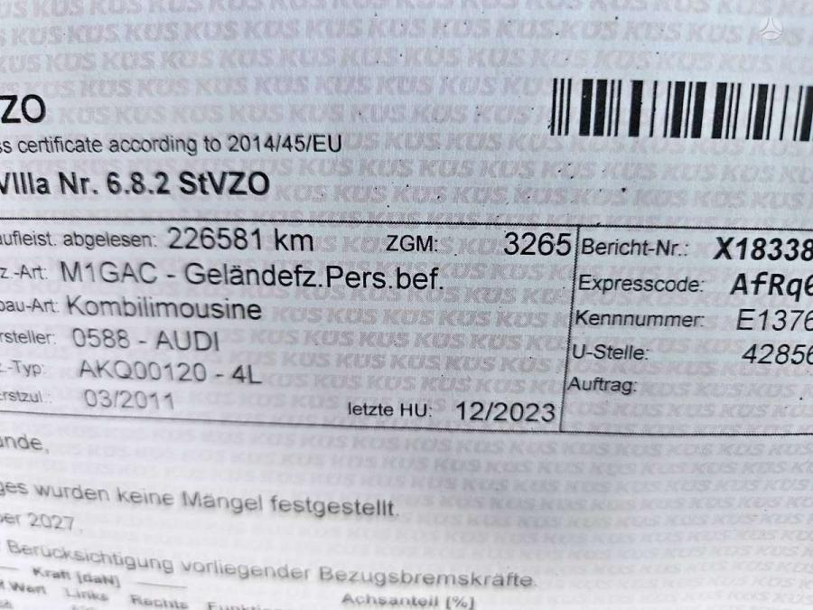Black Audi Q7 2011 in Vilnius, with an engine capacity of 4.13 L and mileage of 227 thousand km for 12999 €, photo 35 on AUTOMOTO.COM.LV