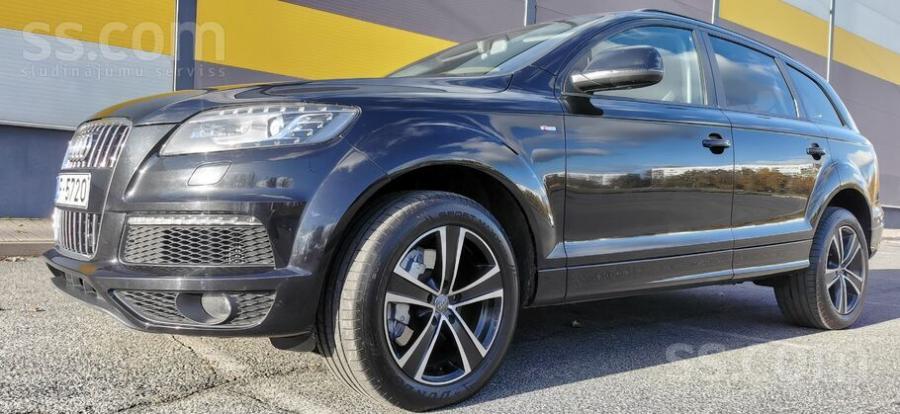 Black Audi Q7 2013 in Riga, with an engine capacity of 3.00 L and mileage of 0 thousand km for 11490 €, photo 4 on AUTOMOTO.COM.LV