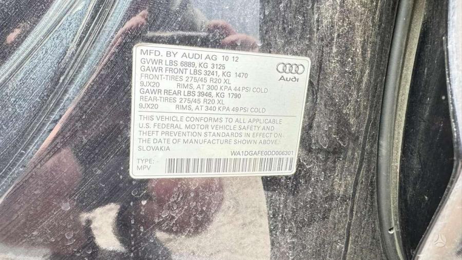 Melns Audi Q7 2013 Ukmergė, ar dzinēja tilpumu 3.00 L un nobraukumu 366 tūkst. km par 6790 €, foto 17 vietnē AUTOMOTO.COM.LV