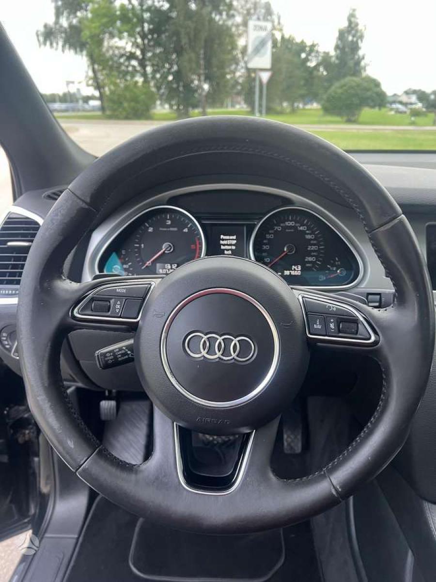 Black Audi Q7 2013 in Taurage, with an engine capacity of 2.97 L and mileage of 388 thousand km for 9700 €, photo 14 on AUTOMOTO.COM.LV