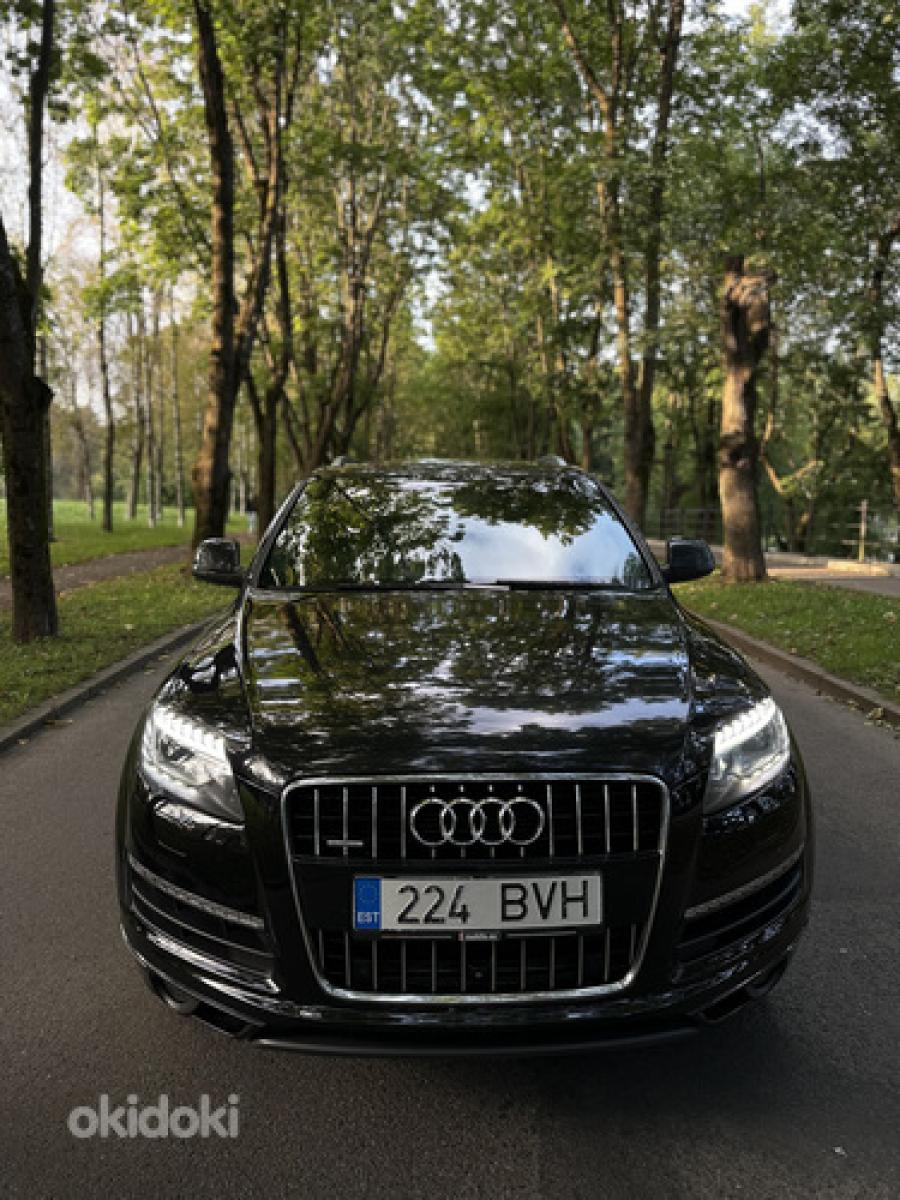Black Audi Q7 2014 in Narva, with an engine capacity of 3.00 L and mileage of 375 thousand km for 14300 €, photo 8 on AUTOMOTO.COM.LV