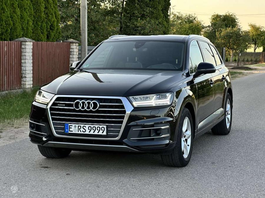 Black Audi Q7 2015 in Vilnius, with an engine capacity of 2.97 L and mileage of 190 thousand km for 24999 €, photo 1 on AUTOMOTO.COM.LV