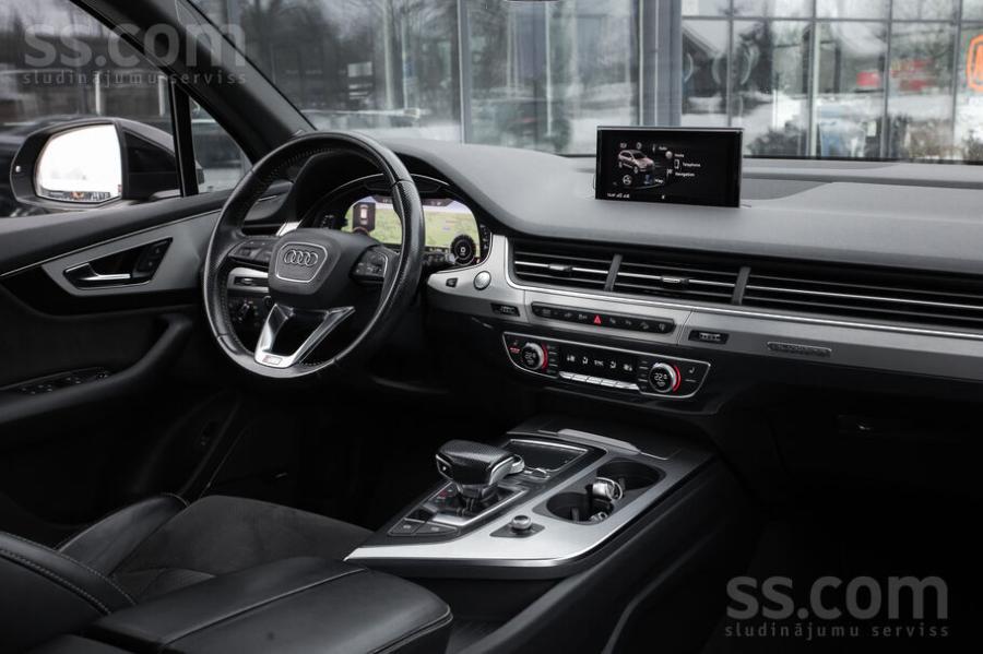 Black Audi Q7 2016 in Riga, with an engine capacity of 3.00 L and mileage of 235 thousand km for 29900 €, photo 20 on AUTOMOTO.COM.LV