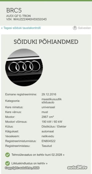 Melns Audi Q7 2016 Tartu, ar dzinēja tilpumu 3.00 L un nobraukumu 219 tūkst. km par 23999 €, foto 21 vietnē AUTOMOTO.COM.LV