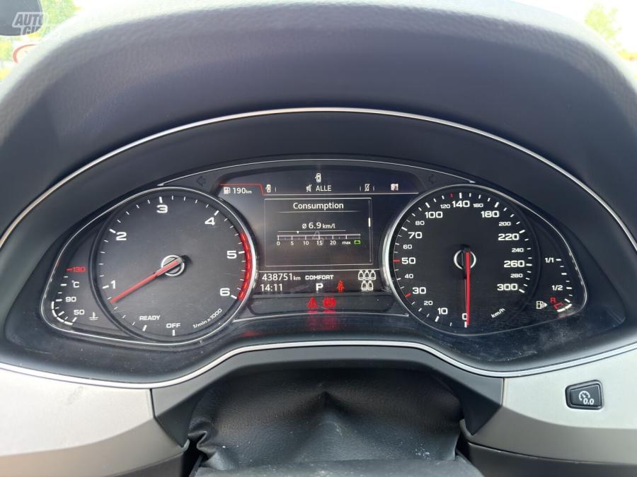 Black Audi Q7 2016 in Panevezys, with an engine capacity of 3.00 L and mileage of 439 thousand km for 15500 €, photo 20 on AUTOMOTO.COM.LV