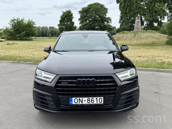 Black Audi Q7 2016 in Riga, with an engine capacity of 3.00 L and mileage of 0 thousand km for 19990 €, photo 2 on AUTOMOTO.COM.LV