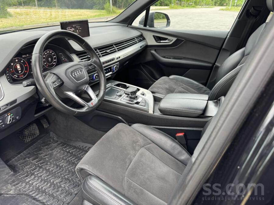 Black Audi Q7 2016 in Riga, with an engine capacity of 3.00 L and mileage of 0 thousand km for 19990 €, photo 10 on AUTOMOTO.COM.LV
